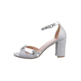 Ital-Design High-Heel Sandalette in Silber | Gr.: 38
