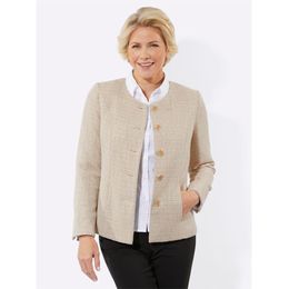 WITT WEIDEN Boucl&eacute;-Blazer in ecru-grau-gemustert | Gr.: 40