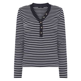 Zero Ringelshirt mit Knopfleiste in Dark BlueCream | Gr.: 38