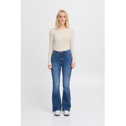 Ichi Langarm IHCELLA Tight fit in Oatmeal stripe | Gr.: M