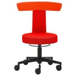 mayer Sitzm&ouml;bel Arbeitshocker MAYER SITZM&Ouml;BEL "Funktionshocker myDUO", rot (rot, orange), B:54cm H:86cm T:56cm, 100% post-consumer recyceltes Polyester, Hocker, B&uuml;rohocker Kinderdrehstuhl Drehstuhl, besonders niedrige Sitzh&ouml;he