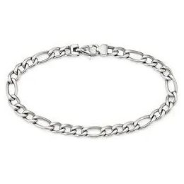 Edelstahlarmband Bruno Banani "Schmuck Geschenk Armkette Figarokette breit Silber" Gr. 21, silber (edelstahlfarben), Armb&auml;nder, Herren, 21, Edelstahl, Edelstahlarmband