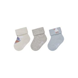 Sterntaler Baby Socken 3er-Pack Schiff in lichtgrau | Gr.: 16