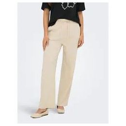 Schlupfhose Only "ONLTIZANA COTTON LOOSE PANTS WVN NOOS", Damen, Gr. S (36), N-Gr, beige (silber lining), Web, Obermaterial: 100% Baumwolle, unifarben, regular fit kn&ouml;chellang, Hosen Schlupfhose