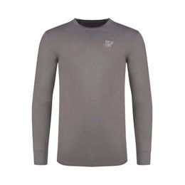 SikSilk Langarmshirt in Grey | Gr.: XL