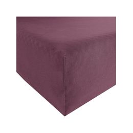 REDBEST Single-Jersey Spannbettlaken Denver in aubergine | Gr.: 90x190 cm - 100x200 cm