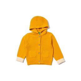 Little Green Radicals Bio-Strickjacke mit Kapuze in Gold | Gr.: 2-4 Jahre