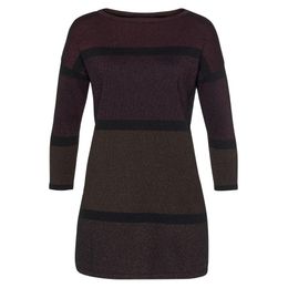 Laura Scott Longpullover in beere-gestreift | Gr.: 40