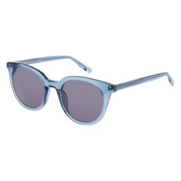 Tom Tailor 676005 | Damen-Sonnenbrille | Fassung: Vollrand, Panto, Kunststoff, Blau | Glasfarbe: Grau