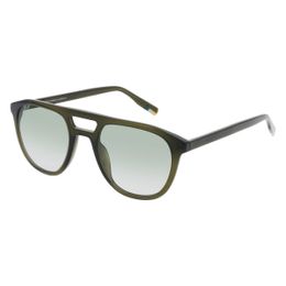 Tom Tailor 676009 | Unisex-Sonnenbrille | Fassung: Vollrand, Pilot, Kunststoff, Olive Transparent | Glasfarbe: Gr&uuml;n