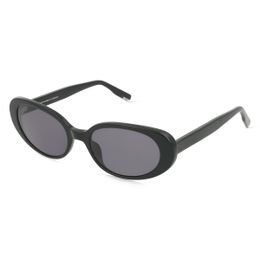 Tom Tailor 676011 | Damen-Sonnenbrille | Fassung: Vollrand, Panto, Kunststoff, Schwarz | Glasfarbe: Grau