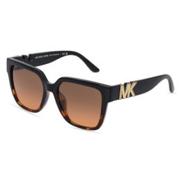 Michael Kors MK2170U KARLIE | Damen-Sonnenbrille | Fassung: Vollrand, Quadratisch, Kunststoff, Schwarz Gr&uuml;n | Glasfarbe: Grau Verlaufend