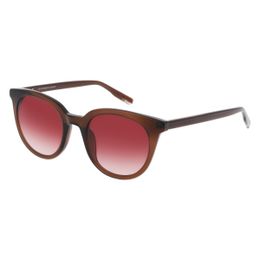 Tom Tailor 676005 | Damen-Sonnenbrille | Fassung: Vollrand, Panto, Kunststoff, Braun Transparent | Glasfarbe: Rot