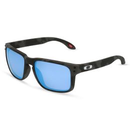 Oakley OO9102 HOLBROOK | Herren-Sonnenbrille | Fassung: Vollrand, Quadratisch, Kunststoff, Schwarz Matt | Glasfarbe: Blau