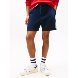 Sweatshorts Tommy Jeans "TJM RLX NEW CLSSCS BEACH SHORT", Herren, Gr. M, N-Gr, blau (schwarz night navy), Sweatware, Obermaterial: 100% Baumwolle, unifarben, regular fit kurz, Hosen Sweatshorts, Mit Kordelzug