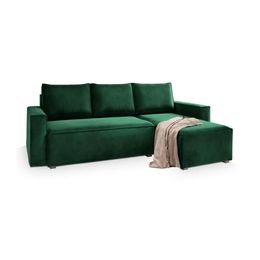 MASSENO Ecksofa mit Schlaffunktion Siles &brvbar; gr&uuml;n &brvbar; Ma&szlig;e (cm): B: 230 H: 85 &raquo; H&ouml;ffner
