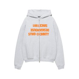 Pull&Bear Pull&bear Zip-Up Hoodie 'STWD' male Grey size M