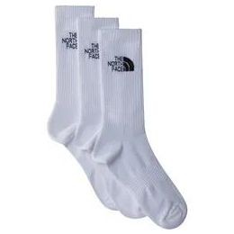 Sportsocken The North Face "MULTI SPORT CUSH CREW SOCK 3P", Herren, Gr. S (38/40), wei&szlig; (tnf wei&szlig;), Materialmix, Socken Sportsocken, mit gezielten Bel&uuml;ftungszonen, elastischer Materialmix