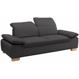 2,5-Sitzer Home Affaire "Bergamo Multifunktions-Couch, elegant und komfortabel", braun (dunkelbraun), B:215cm H:77cm T:90cm, Chenille 100% Polyester;Struktur fein ( 100% Polyester);Luxus-Kunstleder;Struktur weich (100% Polyester), Sofas, mit Armlehn-und R&uuml;ckenfunktion, Federkern