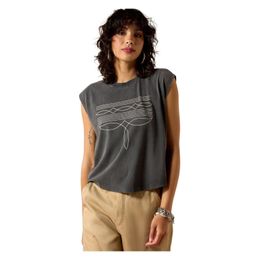 Ariat T-Shirt Dallas Cropped Tee charcoal mineral wash Damen XL