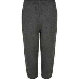 Stoffhose Urban Classics "Urban Classics Herren Boys Sweatpants", M&auml;dchen, Gr. 110/116, Normalgr&ouml;&szlig;en, charcoal, 65% Baumwolle, 35% Polyester, unifarben, loose fit, Hosen Stoffhose