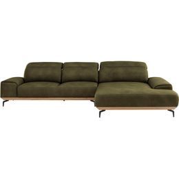 Wohnlandschaft Musterring "MR 2490 Ecksofa mit erstklassigem Sitzkomfort, Long-Life-Leder", gr&uuml;n (camouflage, s), B:342cm T:207cm, Sofas, Wohnlandschaft, Fu&szlig; schwarz, Sitzh&ouml;he 48cm, wahlweise mit Funktionen, Ma&szlig;e 342x207 cm