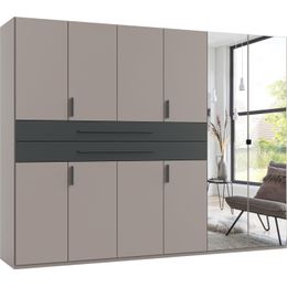 Dreht&uuml;renschrank wimex "Digit Kleiderschrank wahlweise mit oder ohne Spiegel", saharagrau, absetzung und griffe grafit, B:270cm H:208cm T:58cm, Holzwerkstoff, Schr&auml;nke, Dreht&uuml;renschrank, erh&auml;ltlich in den Breiten 225cm oder 270cm (mit 8 oder 10 T&uuml;ren)