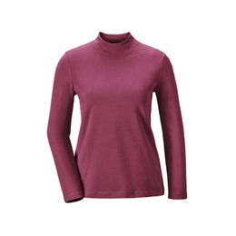 Longpullover GOLDNER "Stehkragenshirt mit Langarm", Damen, Gr. 48, rot (sangria), Obermaterial: 92% Baumwolle CO. 8% Elasthan EL., Sonstiges, Pullover Longpullover, Ohne