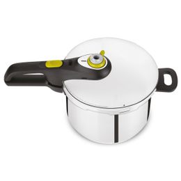 Schnellkochtopf Tefal "Secure 5 Neo, Dampfkochtopf Induktion, Fassungsverm&ouml;gen 6L", silber (silberfarben), H:25,4cm &Oslash;:22cm, T&ouml;pfe, Schnellkochtopf, 5-fach Sicherheitssystem, geeignet f&uuml;r alle Herdarten, P25307