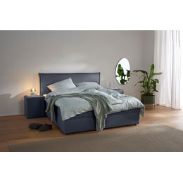 Boxbett s.Oliver "Alissia inkl. Bettkasten und Topper- frei im Raum stellbar", denim, blau, B:218cm L:206cm, Komplettbetten, wahlweise mit Bonnell- oder TTFK-Matratze in H2, H3 o. H4 erh&auml;ltlich
