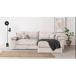 Ecksofa Home Affaire "Soft&Cosy XXL L-Form, B: 303 cm - OTTO. Verl&auml;ssliche Qualit&auml;t.", beige (cream), B:303cm T:187cm, 100% Polyester, Sofas, Ecksofa, Mega-Sofa, Cord oder Chenille-Struktur, mit Federkern & 4 Zierkissen, Topseller