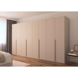 Kleiderschrank "Schrank Garderobe Ankleide Schlafzimmer Flur SERINA Eyecatcher", beige (beige (champagner)), B:401cm H:223cm T:61cm, Holzwerkstoff, LeGer Home by Lena Gercke, Schr&auml;nke, Kleiderschrank, in 6 Breiten, 3 Ausf&uuml;hrungen und mit Front Glas oder Dekor MADE IN GERMANY