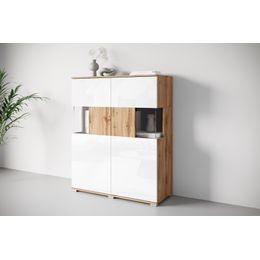 OTTO home "Kenia" 1 Stk. tlg. Modernes Highboard mit Glast&uuml;ren, Breite 100 cm