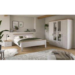 Schlafzimmer-Set Home Affaire "COSENZA, TOPSELLER, 3-tlg., Kleiderschrank, Bettgestell & Nachttisch", sibiu l&auml;rche nachbildung, artisan eiche nachbildung, ohne Matratze, B/H: 180cm x 200cm, Schlafzimmerm&ouml;bel-Sets