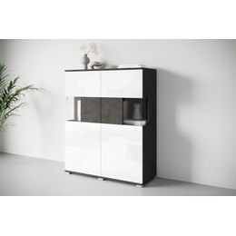 OTTO home "Kenia" 1 Stk. tlg. Modernes Highboard mit Glast&uuml;ren, Breite 100 cm