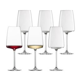 Weinglas ZWIESEL GLAS "Weingl&auml;ser Vivid Senses 535 ml 6er Set transparent", bunt (transparent), 6 tlg., Glas, Trinkgef&auml;&szlig;e, Weinglas
