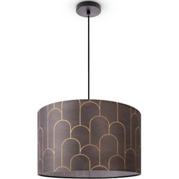 Paco Home Pendelleuchte "Hugo Pillar", schwarz, &Oslash; 45,5cm H: 27cm, Leuchten, H&auml;ngeleuchte Vintage Wohnzimmerlampe Mit Lampenschirm Modern, Pendelleuchte