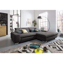 Ecksofa "SO 1200 inkl. Sitztiefen- & R&uuml;ckenverstellung f&uuml;r hohen Sitzkomfort", braun (graubraun gba 34), B:276cm H:89cm T:198cm, 100% Polyester, SET ONE BY Musterring, Sofas, Ecksofa, wahlweise mit Bettfunktion und Stauraum, L-Form, auch in Cord Bezug, Topseller