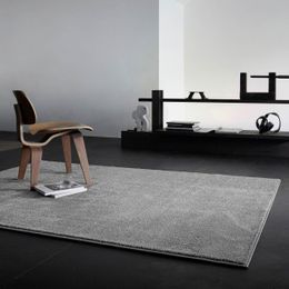 Teppich WECON HOME BASICS "Lotta" Gr. 2, grau, B:80cm H:17mm L:150cm, Kunstfaser, Teppiche, Teppich, Kurzflor, Wohnzimmer