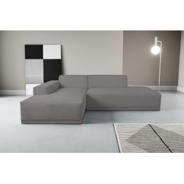 Ecksofa WERK2 "Apollo, hoher Sitzkomfort, aktuelles Design, Breite 264cm, L-Form", grau, B:264cm H:70cm T:188cm, 100% Polyester, Sofas, Ecksofa, Puristisches Design mit maximalem Komfort