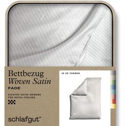 Bettbezug Schlafgut "Woven Satin Fade mit feinen Streifen", wei&szlig; (full wei&szlig;, sand light), B:155cm L:220cm, Mako-Satin, Obermaterial: 100% Baumwolle, Bettbez&uuml;ge, mit Farbverlauf, Mix & Match: passender Kissenbezug erh&auml;ltlich