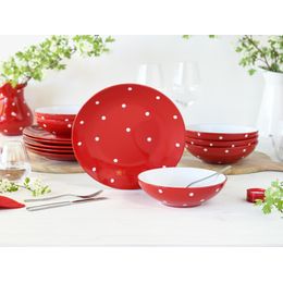 Tafelservice Creatable "Polka Dots, Service 12-tlg.", bunt, 12, Steinzeug, Geschirr-Sets, Tafelservice, Fr&ouml;hliche Farbgebung, Polka Dots
