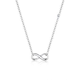 Collierkettchen Elli DIAMONDS "Infinity Diamant Brillantschliff (0.015 ct) 925 Sterling Silber", silber, Halsketten, Damen, 40, 0,02 mit Diamanten, Silber 925 (Sterlingsilber), L: 40