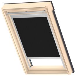 Verdunklungsrollo Velux "DBL M06 4249", schwarz, M06, Aluminium, Polyester, Rollos, Verdunklungsrollo, alufarbene F&uuml;hrungsschienen & Griffleiste