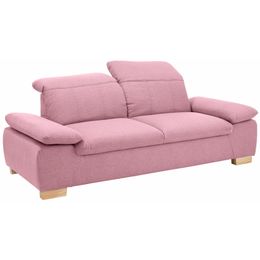 2,5-Sitzer Home Affaire "Bergamo Multifunktions-Couch, elegant und komfortabel", rosa (ros&eacute;), B:215cm H:77cm T:90cm, Chenille 100% Polyester;Struktur fein ( 100% Polyester);Luxus-Kunstleder;Struktur weich (100% Polyester), Sofas, mit Armlehn-und R&uuml;ckenfunktion, Federkern
