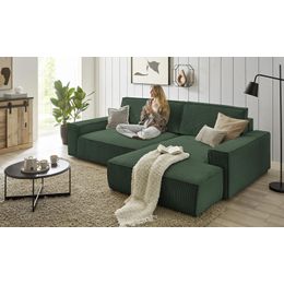 Home Affaire "NEU: SHERWOOD XXL 284, Big-Sofa L-Form, tiefe Sitzfl&auml;che 95 cm, Cord" Recamiere rechts/links, als Schlafsofa stellbar, Cord u. Leinenoptik