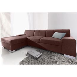 Ecksofa DOMO collection "Star, zeitlose Formensprache, elegante Optik, Breite 248cm, L-Form", braun (mokka), B:248cm H:74cm T:150cm, Softlux-Kunstleder;Primabelle-Microfaser;Struktur (90% Polyester und 10% Polyacryl), Sofas, Ecksofa, wahlweise mit Bettfunktion, OTTOs Choice