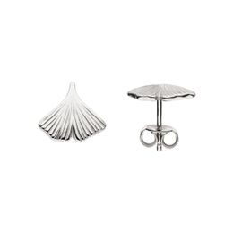 Paar Ohrstecker Jobo "Ohrringe Ginkgo Ginko 11 mm", silber 925, Ohrringe, Damen, Silber 925 (Sterlingsilber), 925 Silber rhodiniert