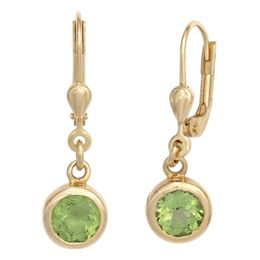 Paar Ohrh&auml;nger Jobo "Ohrringe Peridotohrringe", gelbgold 585, Ohrringe, Damen, Gelbgold 585, 585 Gold mit Peridot