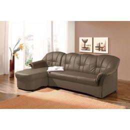 Ecksofa DOMO collection "Papenburg, zeitlose R&uuml;ckensteppung, elegante Formensprache, L-Form", braun, B:235cm H:84cm T:140cm, Kunstleder SOFTLUX;Luxus-Microfaser (100% Polyester);Struktur ( 90% Polyester, 10% Polyacryl);Microfaser PRIMABELLE (100% Polyester), Sofas, Ecksofa, in gro&szlig;er Farbvielfalt, wahlweise mit Bettfunktion, Topseller